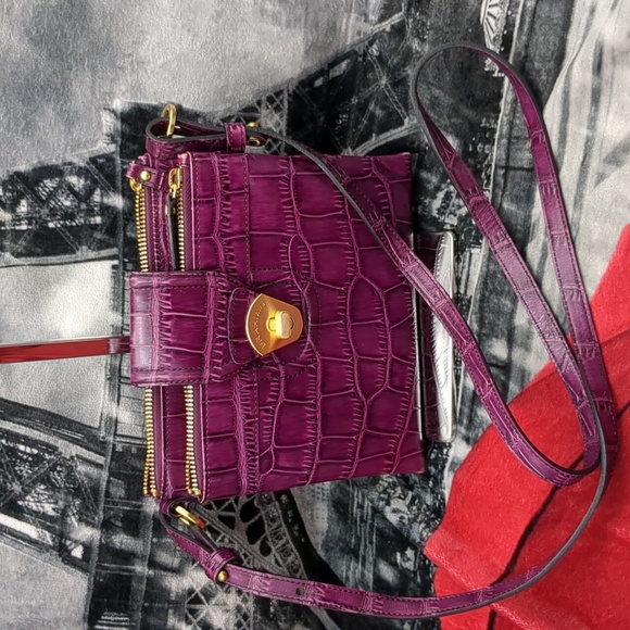 Brahmin | Bags | Brahmin Mina Purple Crossbody | Poshmark